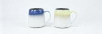China 2 Pack Gradient Speckled Reactive Glaze Ceramic Mugs, Rounded Belly Stoneware Coffee Cups, Ombre Two-Tone Tea Mugs, Microwave & Dishwasher Safe Daily Drinking Cups for Kitchen & Gifting for sale