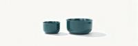 China 2 Pack Solid Gloss Teal Ceramic Nesting Bowl Set, Stackable Round Deep Stoneware Serving Bowls, Microwave & Dishwasher Safe Modern Minimalist Food Prep & Dining Bowls for sale