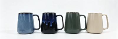 China 4 Pack Reactive Glaze Ceramic Coffee Mugs for sale