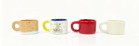 China 4 Pack Short Wide Glossy Ceramic Mugs, Cute Chunky Loop Handle Coffee Cup Set with Little Prince Graphic for sale
