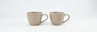 China 2 Pack Matte Khaki Ceramic Coffee Mugs, Minimalist Curved Body Large Handle Neutral Tea Cups for Home & Office for sale