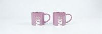 China 2‑Pack Purple Cat Paw Print Ceramic Mugs, Pet Lover Coffee Cup Set for sale