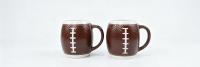 China 2‑Pack 3D Football‑Shaped Ceramic Mugs, Sports Themed Coffee Cup Set for Game Day for sale