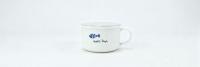 China Large Ceramic Soup Mug with Lid, Cute Blue Fish 