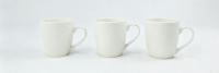 China 6‑Piece Embossed White Ceramic Mug Set, Assorted Textured Solid‑Color Coffee Mugs for sale
