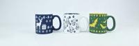 China Halloween Ceramic Mug Set of 6, Bat & Pumpkin Themed Fall Coffee Cups for sale