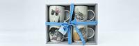 China 4‑Pack Kitten Print Ceramic Coffee Mug Set, Cat Lover Gift Box Set for sale