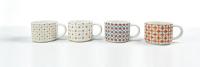 China 8‑Piece Geometric Pattern Short Ceramic Mug Set, Moroccan‑Style Coffee Cups for sale