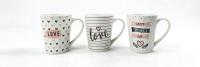 China 3‑Pack Mother’s Day Love‑Themed Ceramic Coffee Mugs, Heart Pattern Tea Cup Set for sale