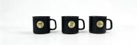China Matte Black Ceramic Coffee Mug, Gold Metal Plaque Engraved Cup, Sentimental Gift for Mom, Dad, Momo for sale