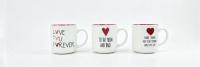 China Valentine's Day Love Quote Ceramic Coffee Mug, White Cup with Red Inner Rim & Heart Print, Romantic Gift for Couple for sale
