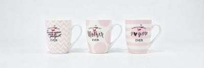China Mother's Day Pink Pattern Ceramic Coffee Mug, Sweet Quote Tea Cup, Sentimental Gift for Mom for sale