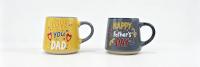 China Father's Day Ceramic Coffee Mug Set, Love You Dad Printed Tea Cup, Best Gift for Dad for sale