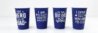 China Father’s Day Ceramic Tumbler Cup Set of 4, Inspirational Dad Quote Navy Blue Water Cups, Gift for Dad for sale