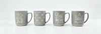 China Father’s Day Speckled Grey Ceramic Coffee Mug Set of 4, Dad Quote Tea Cups with Handle, Gift for Dad for sale