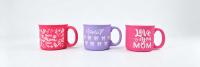 China Mother’s Day Matte Ceramic Coffee Mug Set of 3, Mom Quote Tea Cups with Handle, Gift for Mom Mama for sale