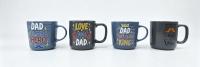 China Father’s Day Dad Quote Ceramic Coffee Mug Set of 4, Colorful Printed Tea Cups Gift for Father for sale