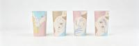 China Boho Abstract Line‑Art Ceramic Tumbler Cup Set of 4, Modern Woman Face & Floral Tall Coffee Cups for sale