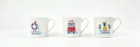 China 3 Pack Hello Summer Ceramic Coffee Mugs, Summer Beach Holiday Tea Cup Set for sale