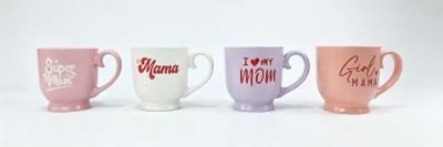 China Mother’s Day Ceramic Coffee Mug Set, Speckled Mom Quote Tea Cups for sale