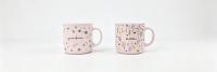 China Mom & Grandma Pink Wildflower Ceramic Mug Set, 2‑Pack Floral Coffee Cups for sale