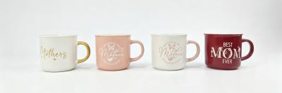 China Mother’s Day Quote Ceramic Mug Set, 4‑Pack Best Mom Ever Coffee Cups for sale