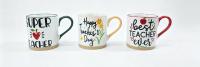 China Teacher Appreciation Ceramic Mug Set, 3‑Pack Thank‑You Gift Coffee Cups for sale