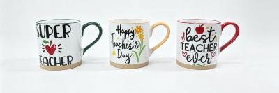 China Teacher Appreciation Ceramic Mug Set, 3‑Pack Thank‑You Gift Coffee Cups for sale