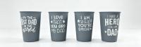 China Father’s Day Ceramic Tumbler Cup Set, 4‑Pack Best Dad Quote Drinking Cups for sale