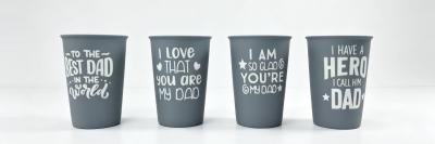 China Father’s Day Ceramic Tumbler Cup Set, 4‑Pack Best Dad Quote Drinking Cups for sale