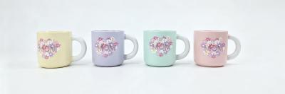 China MOM Floral Heart Ceramic Mug Set of 4, Pastel Mother's Day Coffee Cups for sale