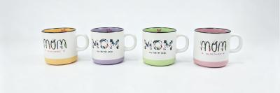 China MOM Floral Letter Ceramic Mug Set of 4, Mother’s Day Inspirational Coffee Cups for sale