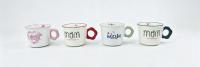 China Mom Floral Ceramic Mug Set of 4, Flower‑Shaped Handle Mother’s Day Coffee Cups for sale