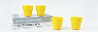 China Bright Yellow Stack‑able Ceramic Tumbler Cup Set of 4, Solid‑Color Nesting Coffee Mugs Without Handle for sale