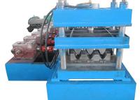 China Two Waves Crash Barrier Roll Forming Machine Blue Color With Hydraulic Decoiler for sale