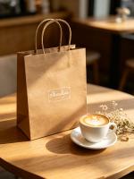 China Custom Kraft Paper Bag with Logo Printing Available in Various Sizes and Shapes Suitable for Retail Packaging Needs for sale