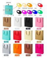 China Custom Printed Kraft Paper Bag Designed with Matte Glossy Lamination Varnish Spot UV Embossing and Foil Stamping for Packaging Applications for sale