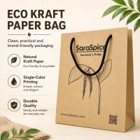 China Eco Friendly Kraft Paper Bag with Strong Rope Handles Ideal for Retail Stores Food Brands Gift Packaging and Takeaway for sale