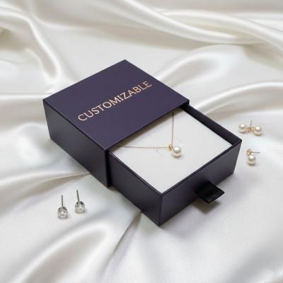 China Customizable Jewelry Paper Box With Soft Velvet Lining Drawer Style Compartments And Smooth Sliding Drawers For Organized Jewelry Storage for sale