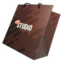 China Recycled Gift Bags Foldable Paper Shopping Bags with Black Twisted Rope Handles and Custom Size Options for Giveaways for sale
