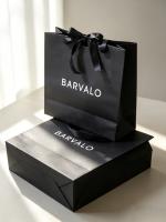 China Recycled Gift Bags Matte Black Paper Bags with Satin Ribbon Handles and Soft Touch Lamination for High End Gift Packaging for sale