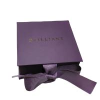 China Jewelry Paper Box constructed from textured hard paper board with flip top design and soft inner lining for jewelry protection for sale