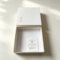 China Elegant minimalist Japanese style Chocolate Packing Boxes featuring matte lamination and light gold inner trim perfect for baked snacks for sale
