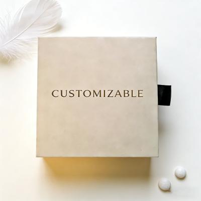 China Grey board mounted specialty paper Jewelry Paper Box with hot stamping and embossing customizable size perfect for gifting and retail display for sale