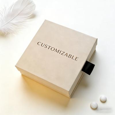 China Customizable Jewelry Paper Box made of greyboard mounted specialty paper with hot stamping embossing flexible MOQ ideal for packaging for sale