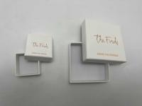 China Custom Jewelry Paper Box featuring rigid cardboard matte laminated surface available in flip lid drawer and two piece box styles with hot stamping embossing and UV printing for sale