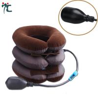 China Fully Flannel Portable Inflatable Cervical Neck Traction Collar Device for sale