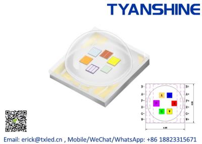 China Ceramic SMD5050 LED Multi-colour RGBLAC LED 10W Dome Lens RGBWAC 20W LED for sale