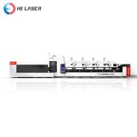 China Three Chuck Tube Fiber Laser Cutting Machine For Stainless Steel Aluminum Tube Cutting for sale