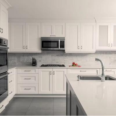 China Prefab Kitchen Cabinet Solid Wood Prefabricated Kitchen Cabinets, Customized Pantry PVC Kitchen Cabinet for sale